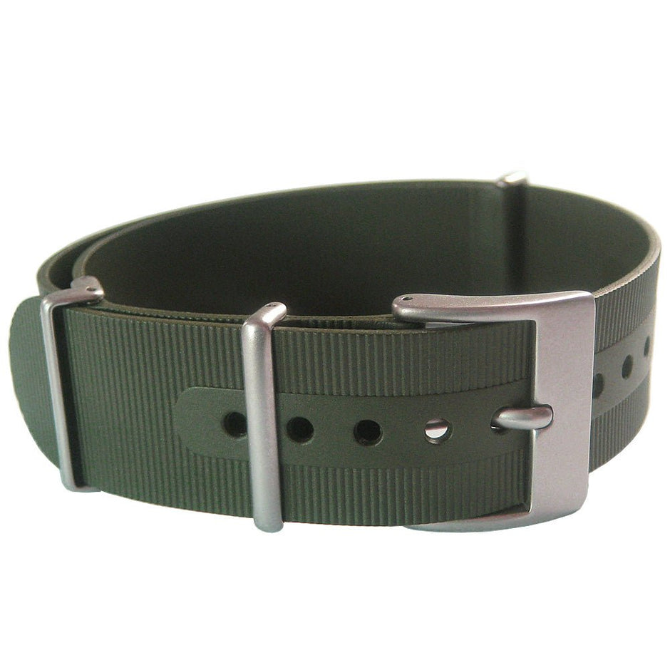 Bonetto Cinturini 328 Green N NBR Rubber NATO Watch Strap