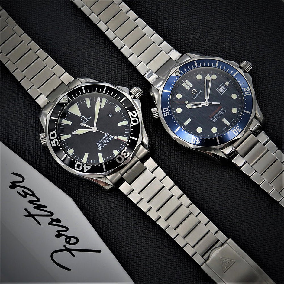 Forstner Flat Link Steel Watch Band for Omega Seamaster