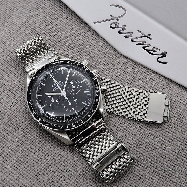 Forstner Komfit JB Wide Straight Ends Stainless Steel Mesh Watch ...