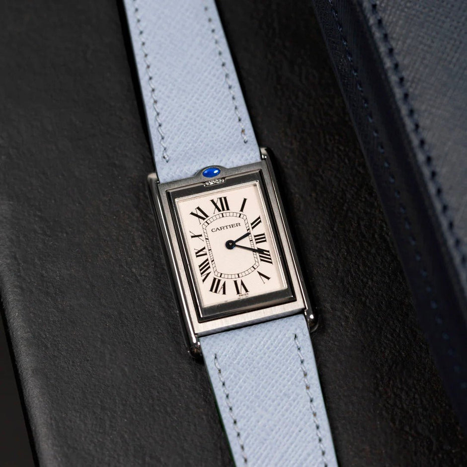 Molequin Blue Dawn Saffiano Leather Quick Release Watch Strap | Holben's
