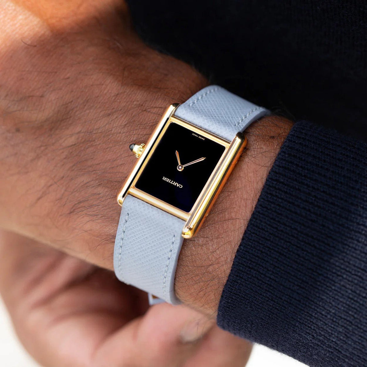 Molequin Blue Dawn Saffiano Leather Quick Release Watch Strap | Holben's