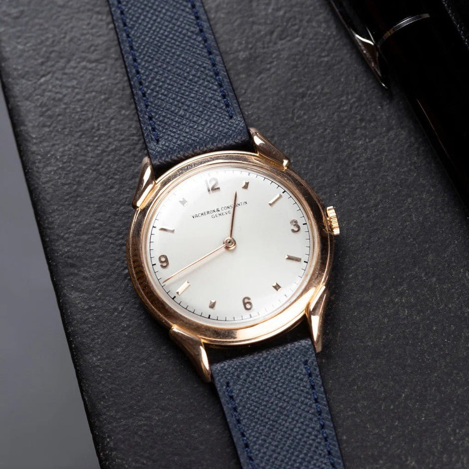 Molequin Oxford Blue Saffiano Leather Watch Band Strap
