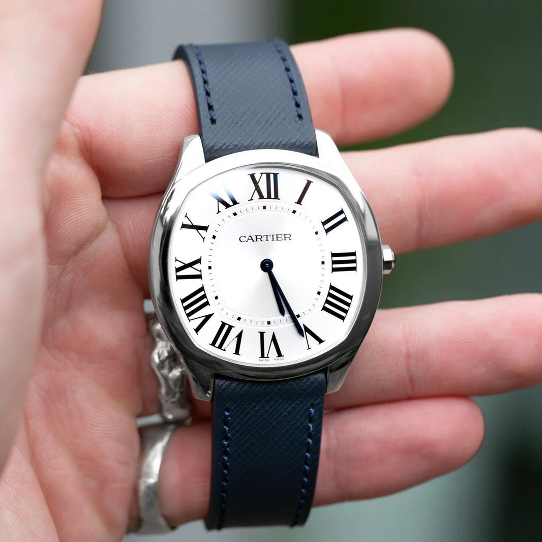 Molequin Oxford Blue Saffiano Leather Watch Band Strap