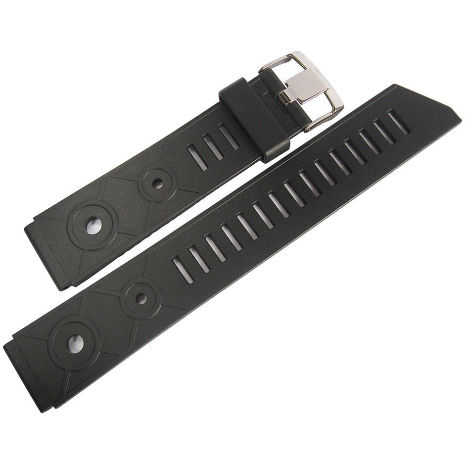 Bonetto Cinturini 281 Black NBR Rubber Watch Band Strap