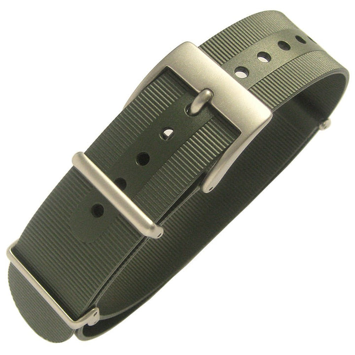 Bonetto Cinturini 328 Green Rubber NATO Watch Strap | Holben's