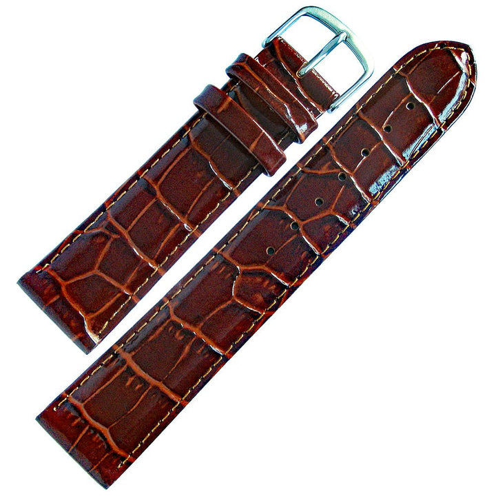 Fluco Chiara Tobacco Crocodile Leather Watch Band Strap