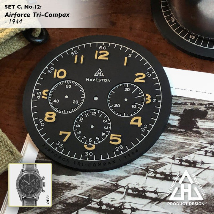 Haveston Vintage Military Watch Dial Coasters "C": Set of 4